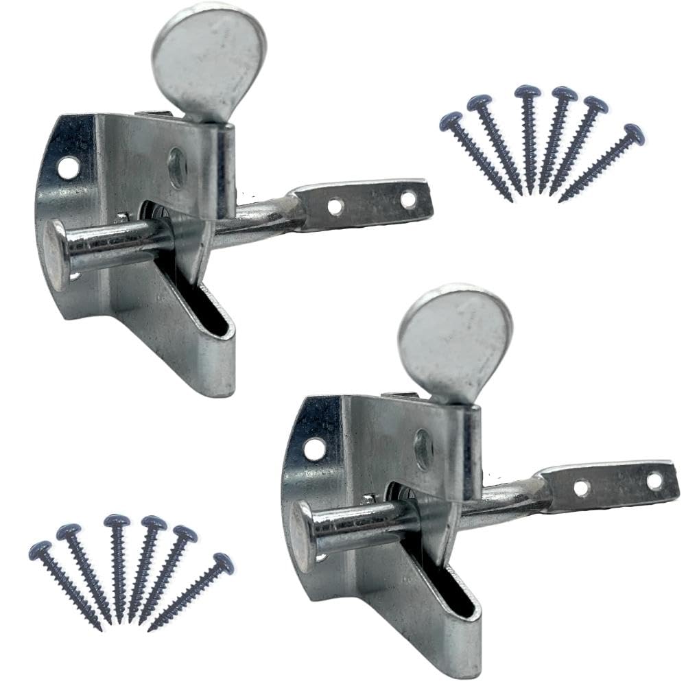 Tradeals 2 Pack Auto Gate Latch Heavy Duty Screws Automatic Garden Door ...