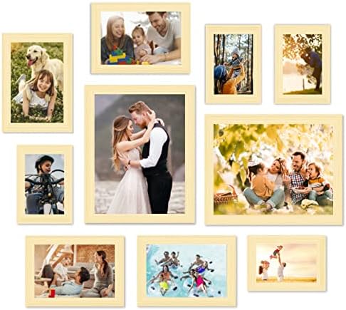 Picture Frame Collage Set Wall Decor for Photo, Natural Wood Picture ...