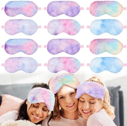 Amazon.com: Cuffbow 6 Pcs Plush Sleep Eye Mask Silk Furry Eye Covers ...