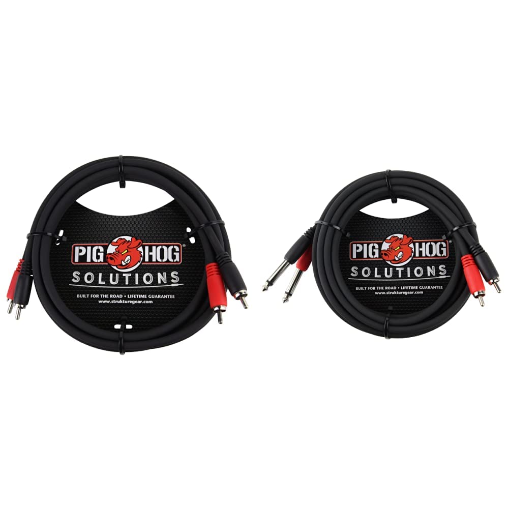Amazon.com: Pig Hog Dual Cable, 6 feet, RCA, Black, (PDRCA06) & PD ...
