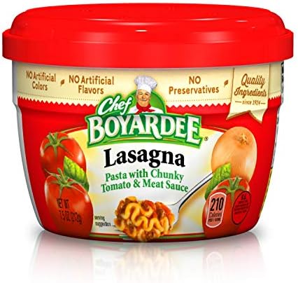 Amazon.com : Chef Boyardee Lasagna Microwavable Bowl, 7.5 Oz Tub ...