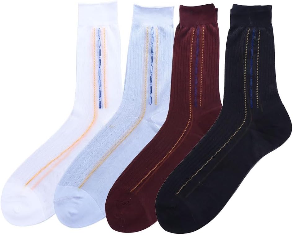 Amazon.com: Kopida 4 Pairs Mens Ultra Thin High Sheer Nylon Socks Silk ...