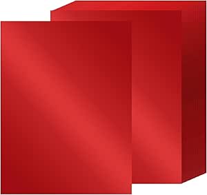 Amazon.com : 24 Sheets Red Metallic Cardstock Paper 8.5 X 11", 92lb ...