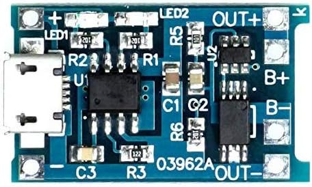 Li-ion Charging Module TP4056 + DW01, 1A Charging Current, MicroUSB for ...