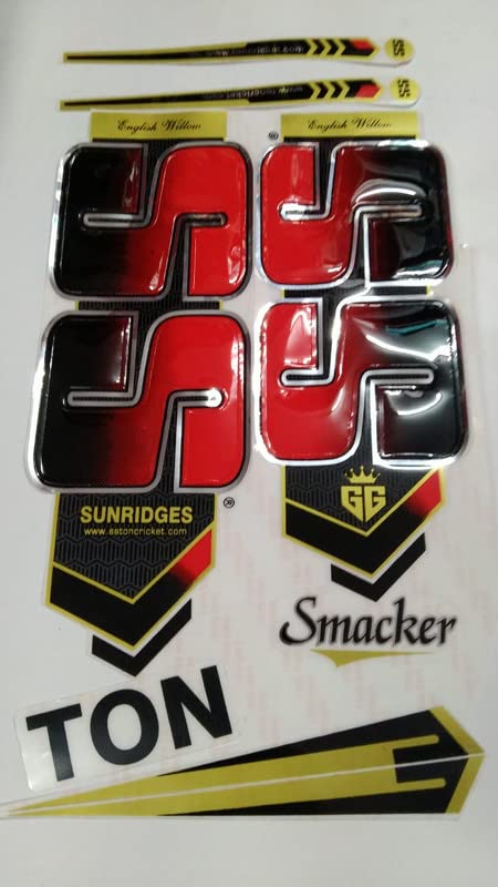 Sportsworld 3D Laminated Glossy High Shine Embossed Cricket Bat Sticker ...