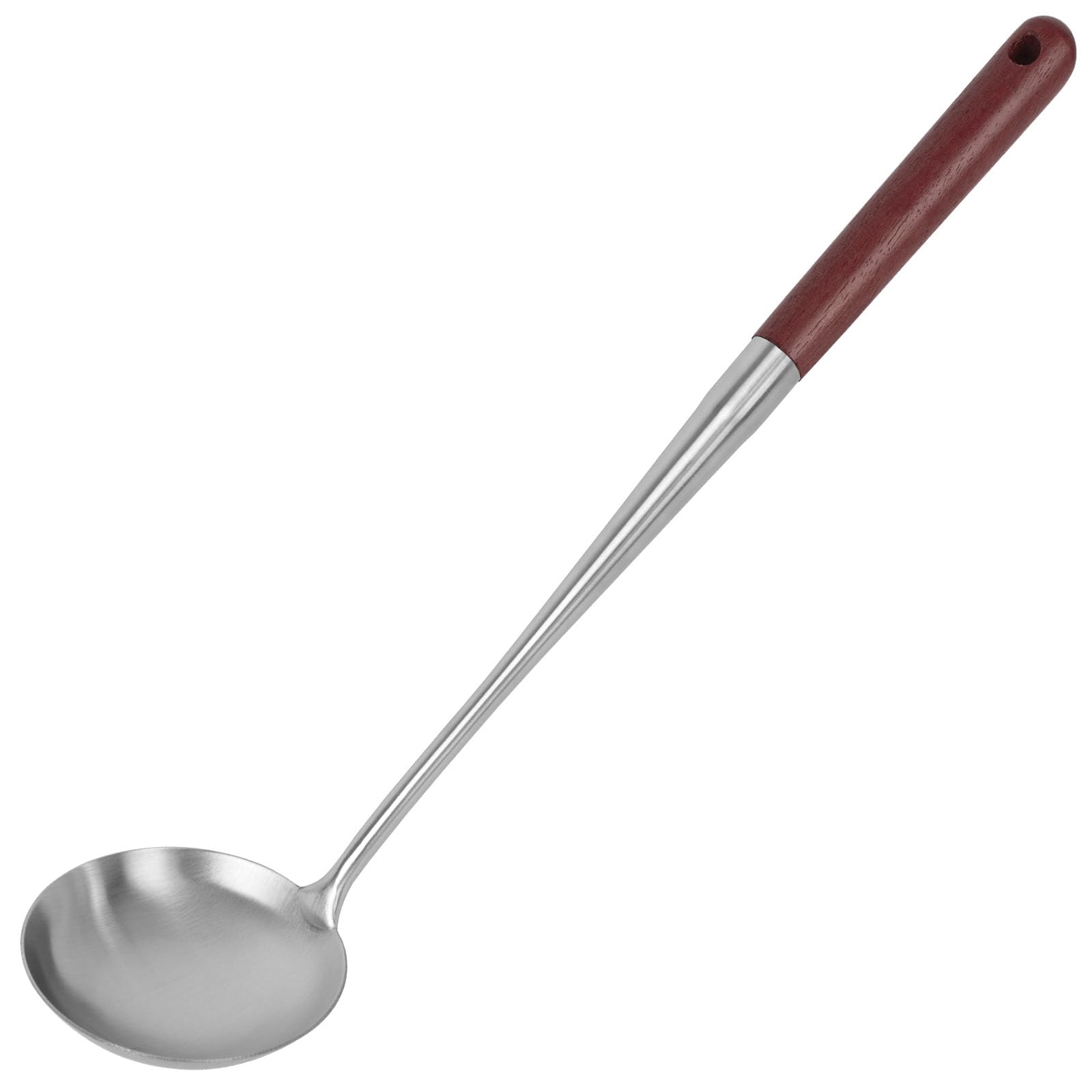 Snapklik.com : Wooden Handle Soup Ladle, 17 Inches Stainless Steel ...