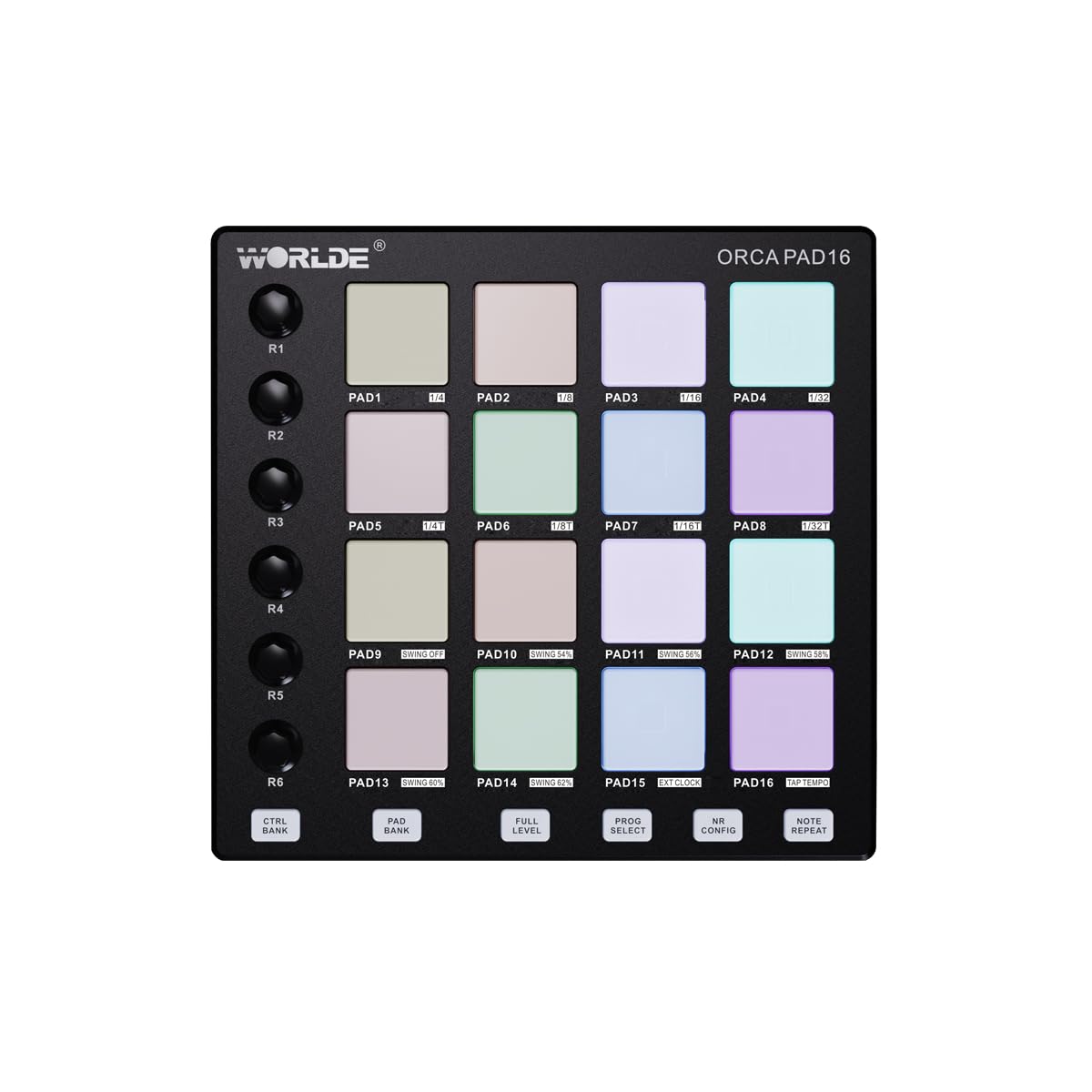 Worlde Orca Pad-16 Performance Controller with 16 Pads with RGB ...