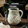 Amazon.com: Floral Ceramic Pitcher Vase with Handle, Farmhouse Style ...
