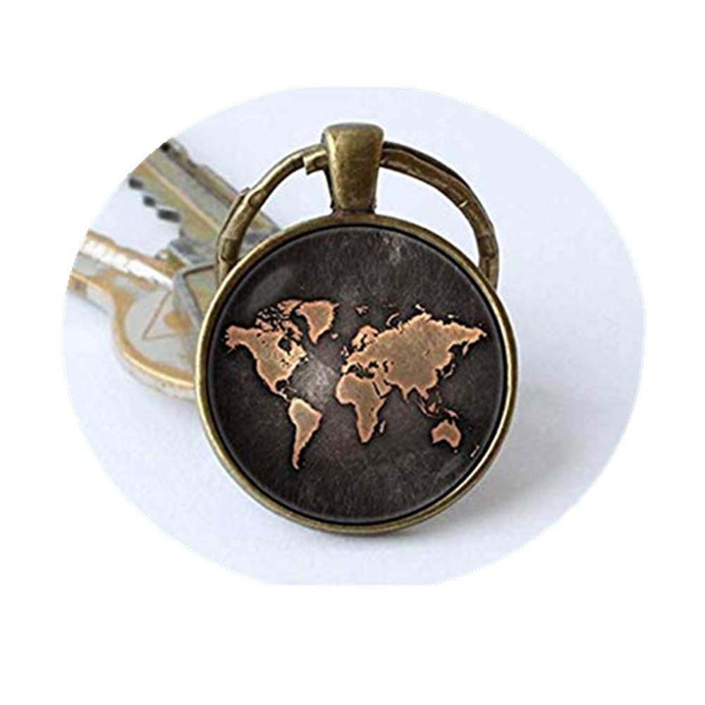 Vintage Map Keychain Map Keyring Map Jewelry Old Map Keyring ...