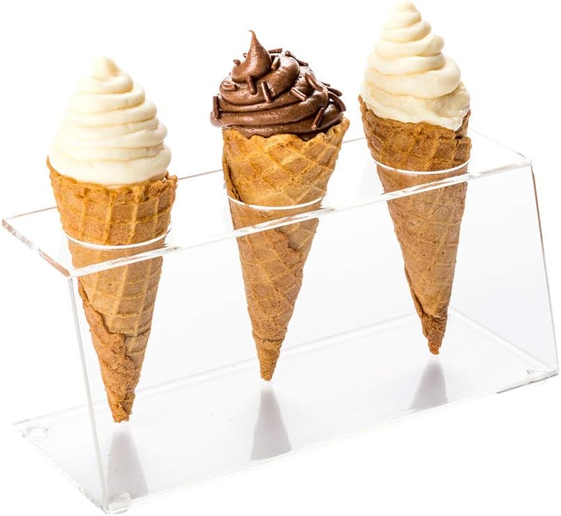 Amazon.com: Hedume 2 Pack 6 Holes Acrylic Ice Cream Cone Holder Stand ...