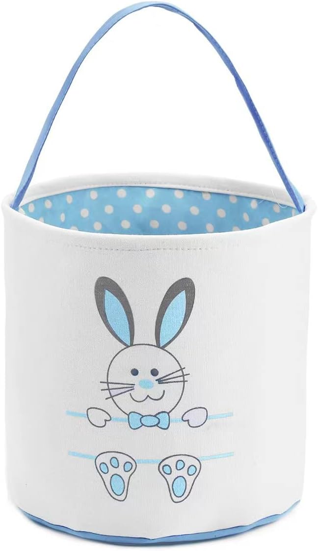 Amazon.com : Easter Bunny Basket Egg Bags for Kids,Canvas Cotton ...