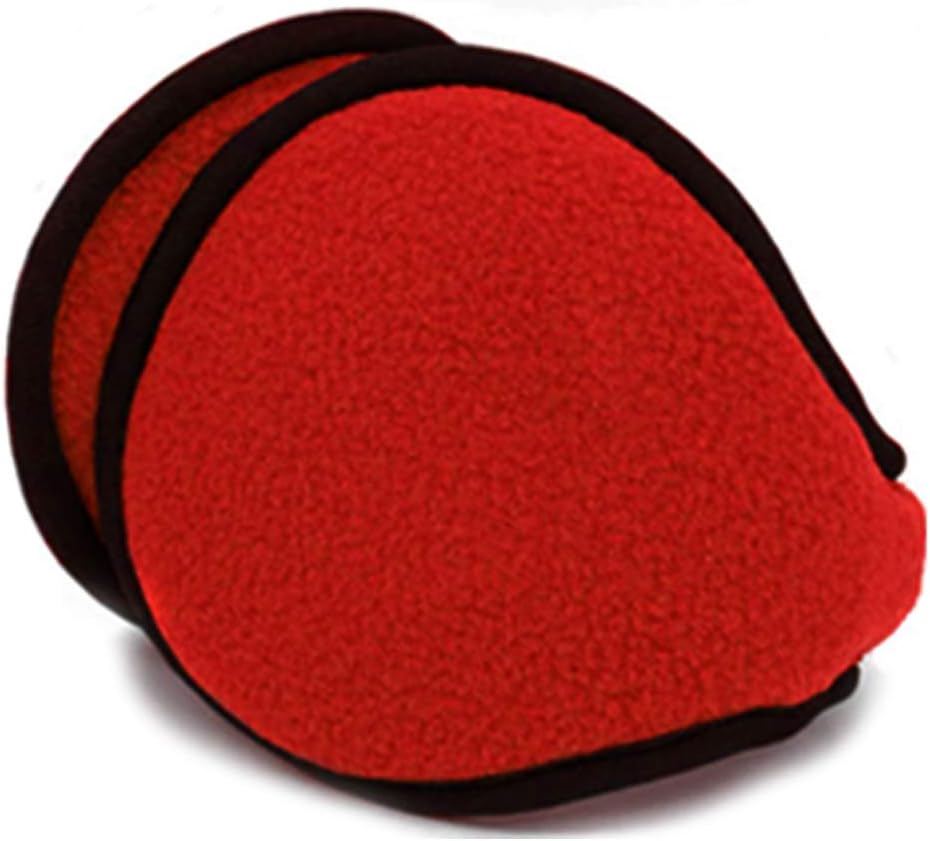 1 Red Ear Muffs Fleece Earwarmer Winter Mens Womens Wrap Behind Head ...