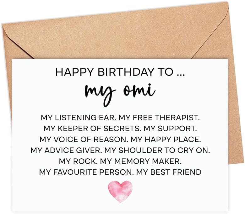 Happy To You... My Omi Card - Poem My Omi Birthday Card - Card For Omi ...