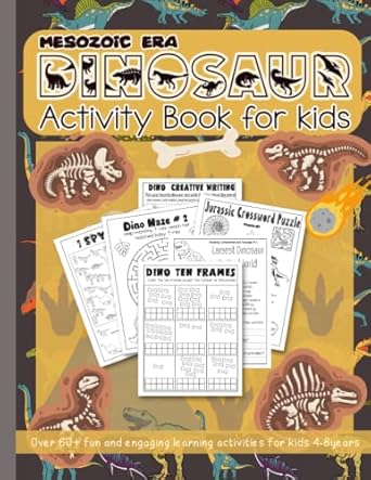 Mesozoic Era Dinosaur Activity Book for kids: Dinosaur workbook with ...