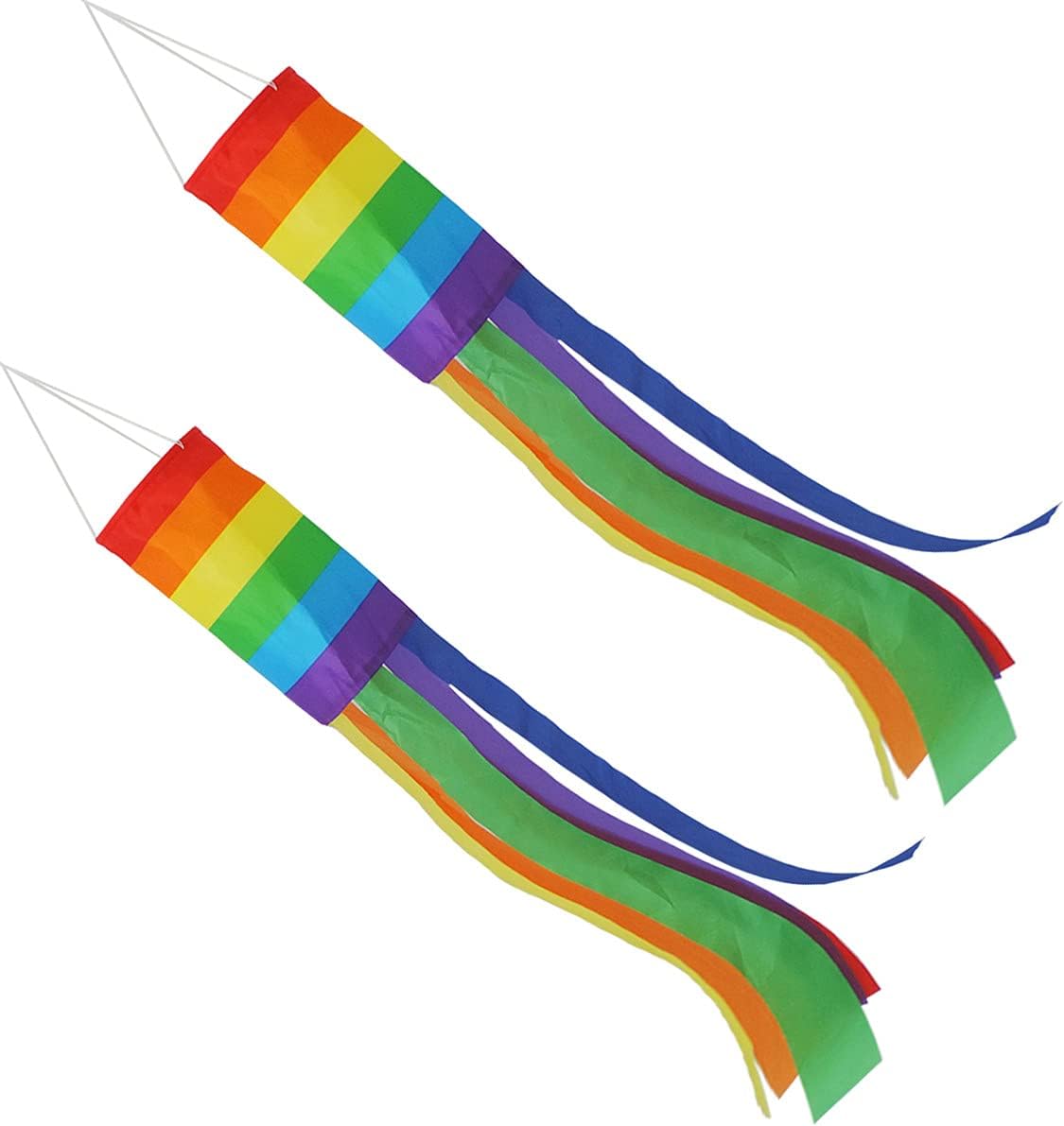 BigTree 2 Pack Halloween Rainbow Windsock Flag 24 Inch Colorful Hanging ...