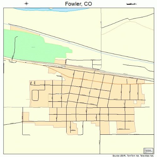 Amazon.com: Large Street & Road Map of Fowler, Colorado CO - Printed ...