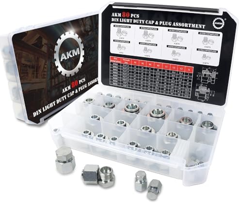 Amazon.com: AKM 80 Pcs DIN Light Duty Cap & Plug Assortment Hydraulic ...