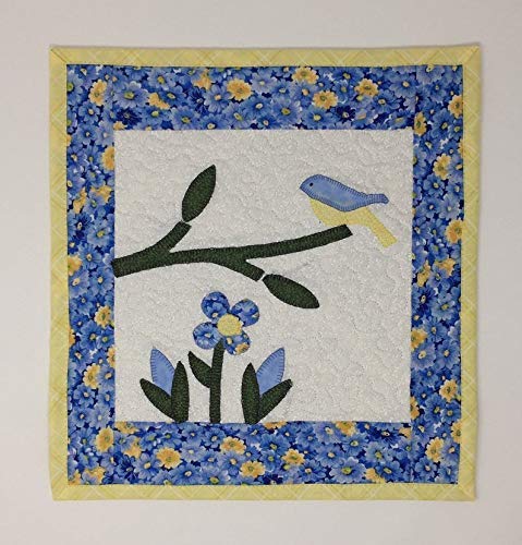 Amazon.com: Blue Bird Applique Wallhanging Mini Quilt #101 : Handmade ...