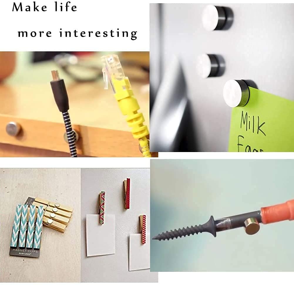 Snapklik.com : 100 Pack Mini Magnets Fridge, 8x2mm Rare Earth ...