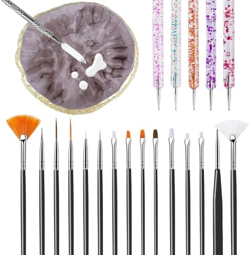 Amazon.com : MYR 34Pcs Nail Art Brushes, Nail Art Brush Set, Nail Art ...