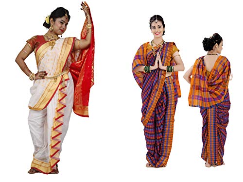 Buy Azad Hind Cloth Stores Women's Shahi mastani cotton silk White ...