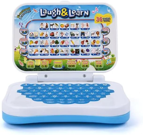 Leaffybezz Educational Computer Mini Laptop Toy for Kids - LED Display ...