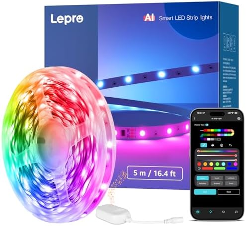 LE Alexa LED Strip Light 5m, Smart WiFi App Control RGB LED Strip, 150 ...