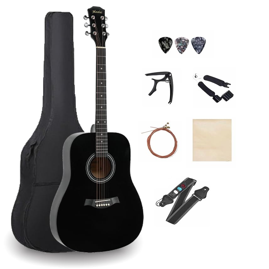 Amazon.com: Mocoluz 41-inch Beginner Acoustic Guitar Package, Basic ...