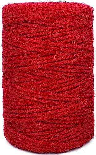 Leecogo Red 2.5mm Jute Twine 328 Feet Heavy Duty Garden Twine String ...