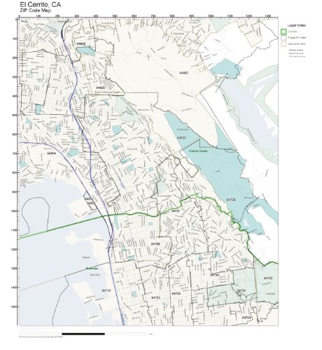 Amazon.com : ZIP Code Wall Map of El Cerrito, CA ZIP Code Map Not ...