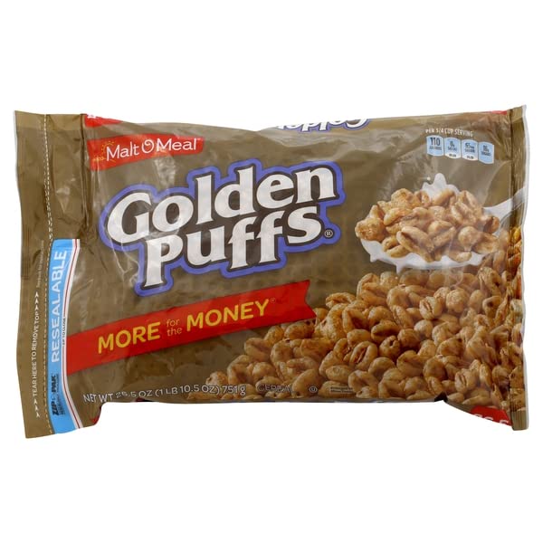 Amazon.com: Malt-O-Meal Golden Puffs® Cereal, Bulk Bagged Cereal, 26.5 ...