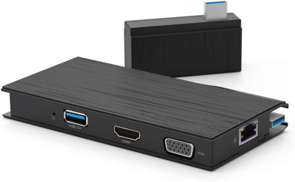 VisionTek VT100 Portable USB-A Dual Monitor Hub - 1x HDMI, 1x VGA, 2x ...