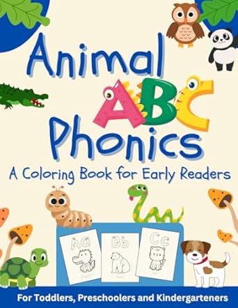 Animal ABC Phonics: A Coloring Book for Early Readers : McGill, Miriam ...