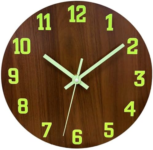 Amazon.com: TGHHPC Glow in The Dark Wall Clock, 8 Inch Modern Silent ...