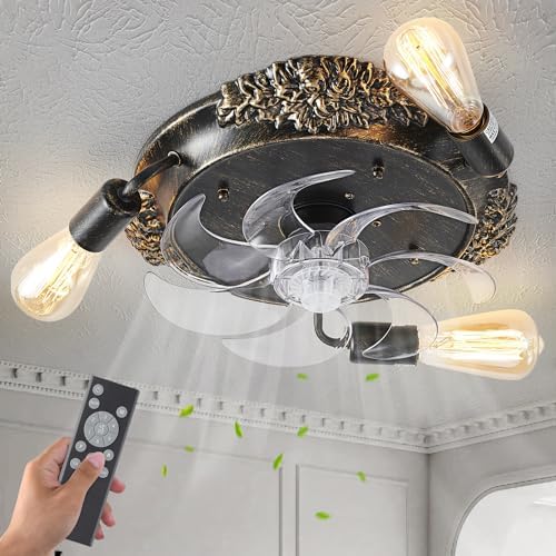 Amazon.com: luansky 20" Boho Ceiling Fan with Light Flush Mount, Low ...