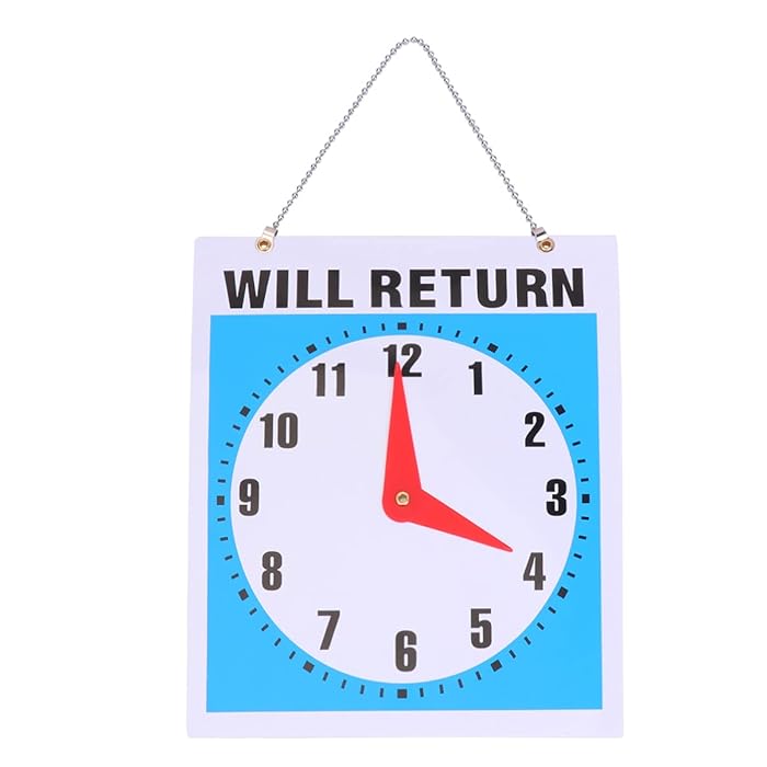 Buy STOBOK 1Pc Double- Sided Open/Come in/Will Return Sign with Clock ...