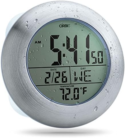 Amazon.com: Cirbic Extra Large Shower Clock with Suction Cups, Date and ...