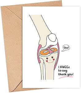 PainterDesign I Kneed To Say Thank You! Card - Knee Cute Card - Medical ...