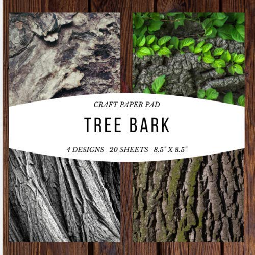 Craft Paper Pad Tree Bark 8.5x8.5 Craft Paper, 4 Designs, 20 Sheets ...