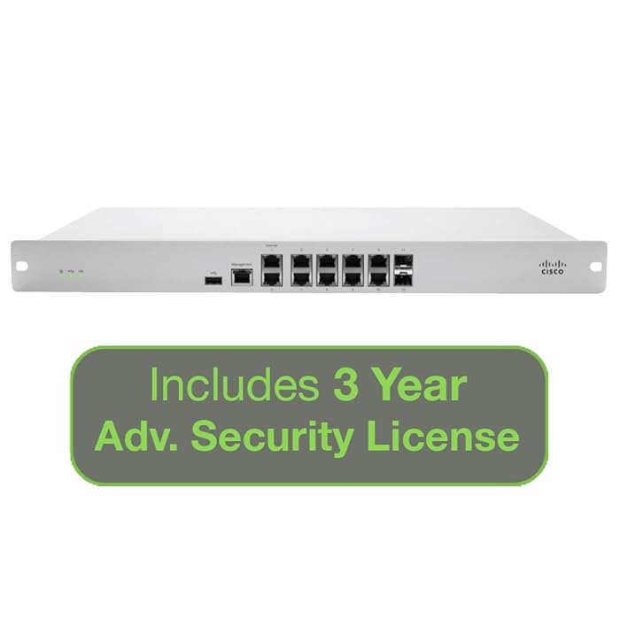 Buy Cisco Meraki MX84 Advanced Security Bundle, 500Mbps FW, 10xGbE ...