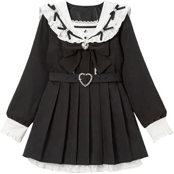 Generic Sailor Bijou Lace Frill One-Piece Dress (Ryousangata, Dark ...