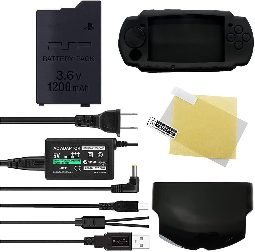 TFSeven PSP-S110 High Capacity Replacement Sony PSP Slim Battery + AC ...