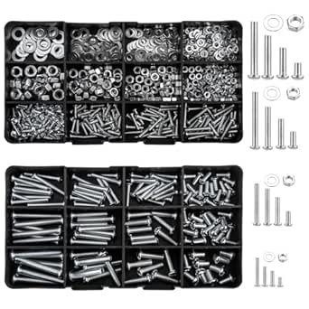 woshilaoDS 948 Pcs M3 M4 M5 M6 Screws Nuts and Bolts Assortment Kit ...