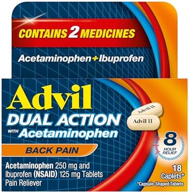 Amazon.com: Advil Dual Action Back Pain Caplets Delivers 250mg ...