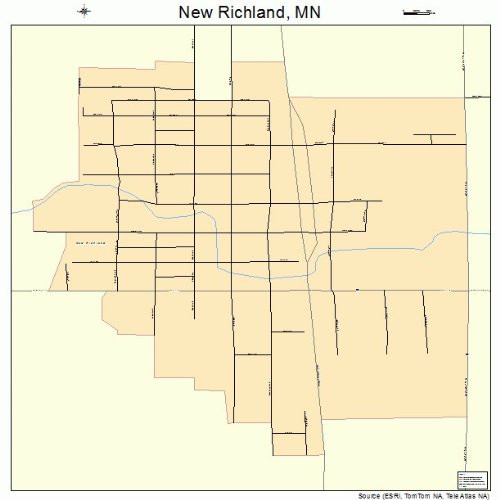 Amazon.com: Large Street & Road Map of New Richland, Minnesota MN ...