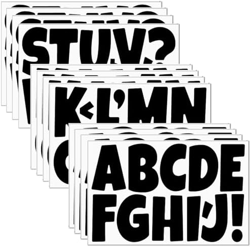Amazon.com: 144 Pieces 12 Sheets 3 Inch Vinyl Letter Stickers,Black ...