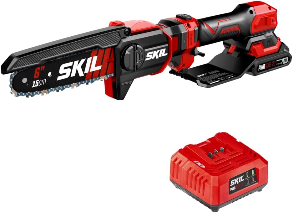 Amazon.com : SKIL PWR CORE 20 Brushless 20V 6" Telescopic Mini Chainsaw ...