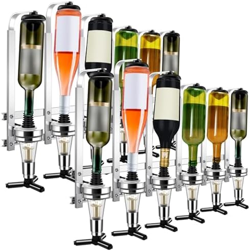 Amazon.com: Sliner 2 Pcs Wall Mounted 6 Bottle Liquor Dispenser Liquor ...