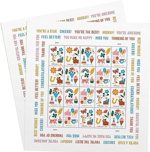 Amazon.com: Thinking of You (2 Sheets of 20) First-Class Mail Forever ...