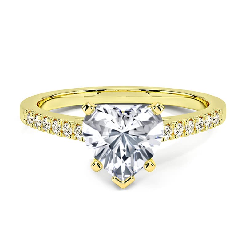 Amazon.com: 1.50 Ct. Heart Cut Certified Moissanite Engagement Ring ...